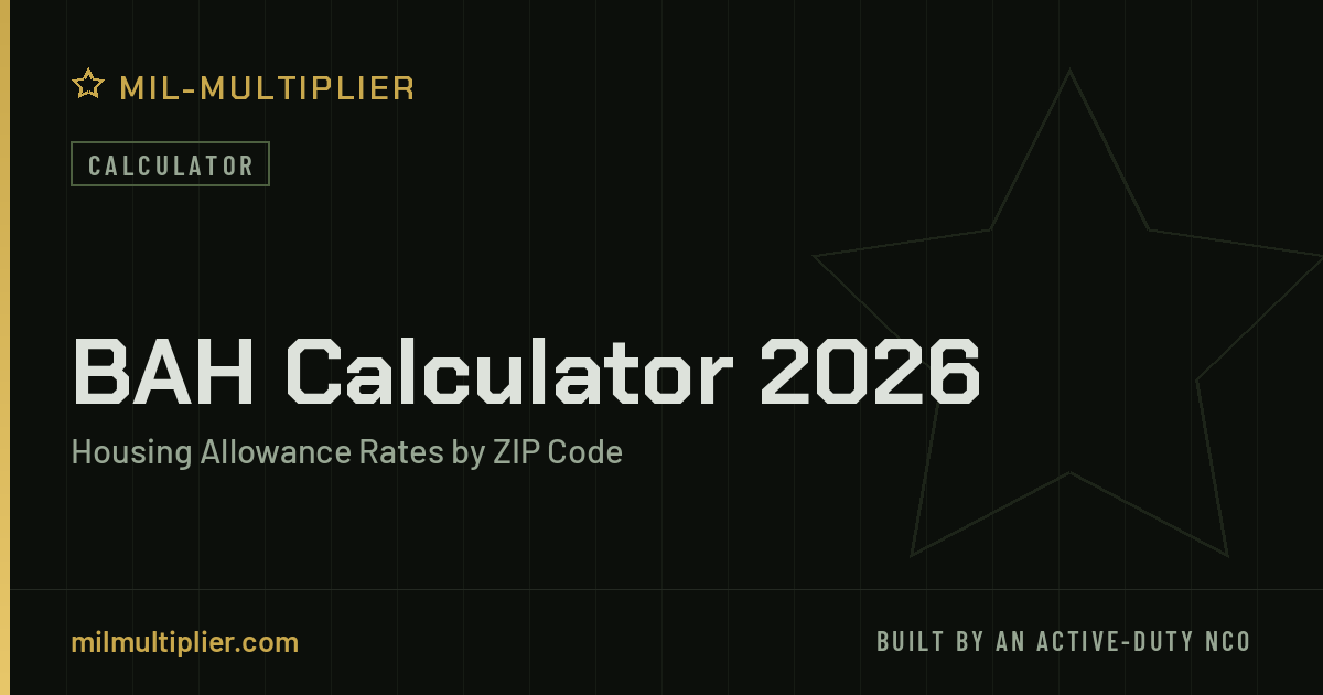 BAH Calculator 2026 | Housing Allowance Rates by ZIP Code